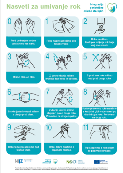 PLAKATI: Nasveti za umivanje in razkuževanje rok - Podprimo starejše